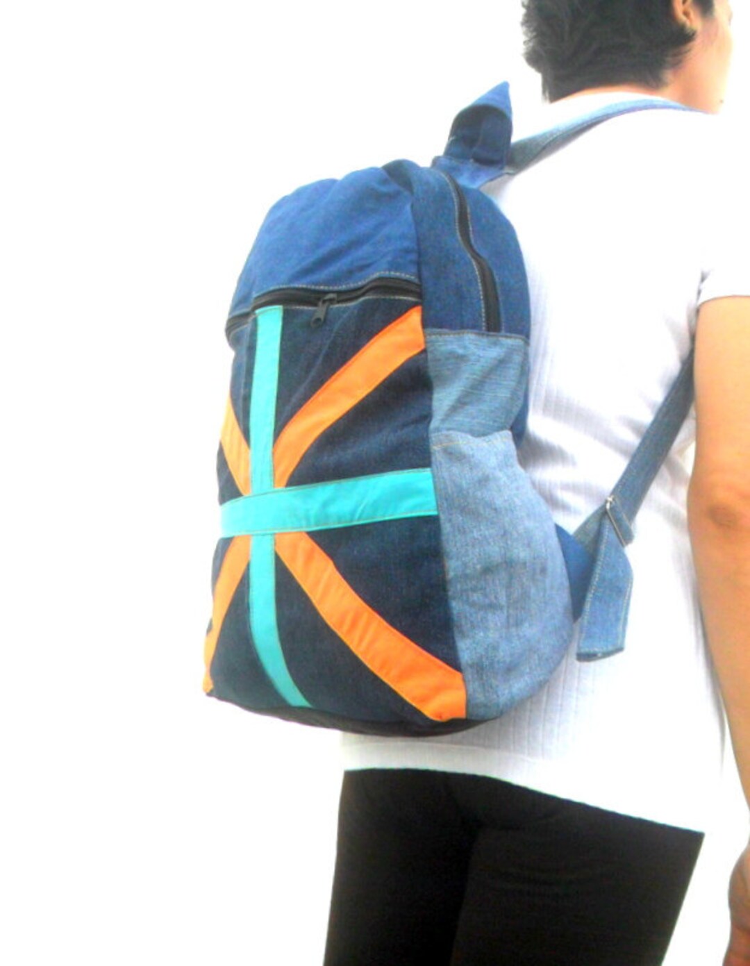 Jeans Backpack Bag Denim Bag Reclaimed Jean Bag Rucksack Bag Vintage ...