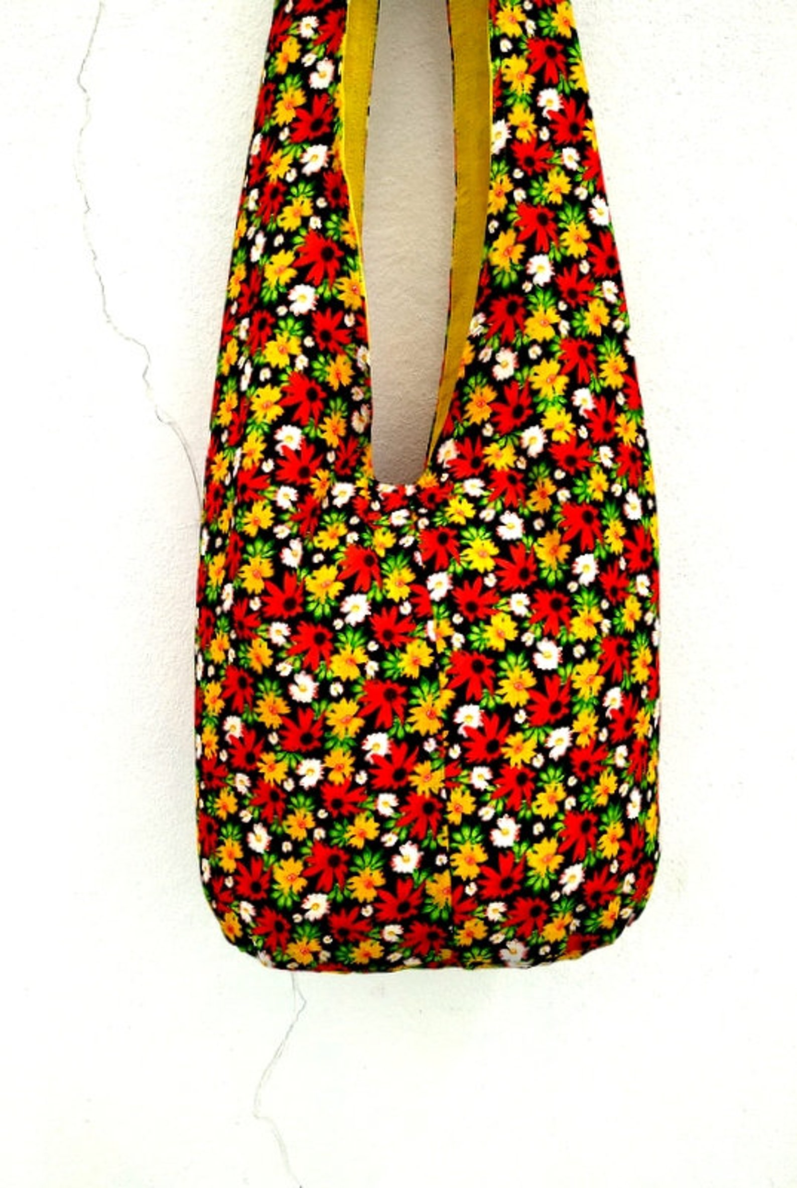 Floral Bag Hobo Bag Rasta Bag Hippie Bag Retro Bag Cross | Etsy