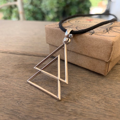 Air Element Double Triangle Necklace / Alchemy Double Triangle - Etsy