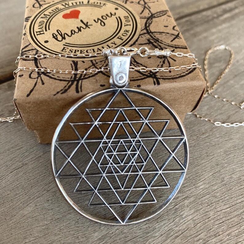 Sri Yantra Sterling Silver Pandent - Etsy