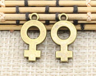 Female symbol charms | Etsy