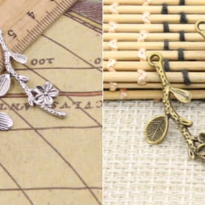 30pcs Branch Charms Pendant 41x17mm Antique Silver/antique Bronze ...