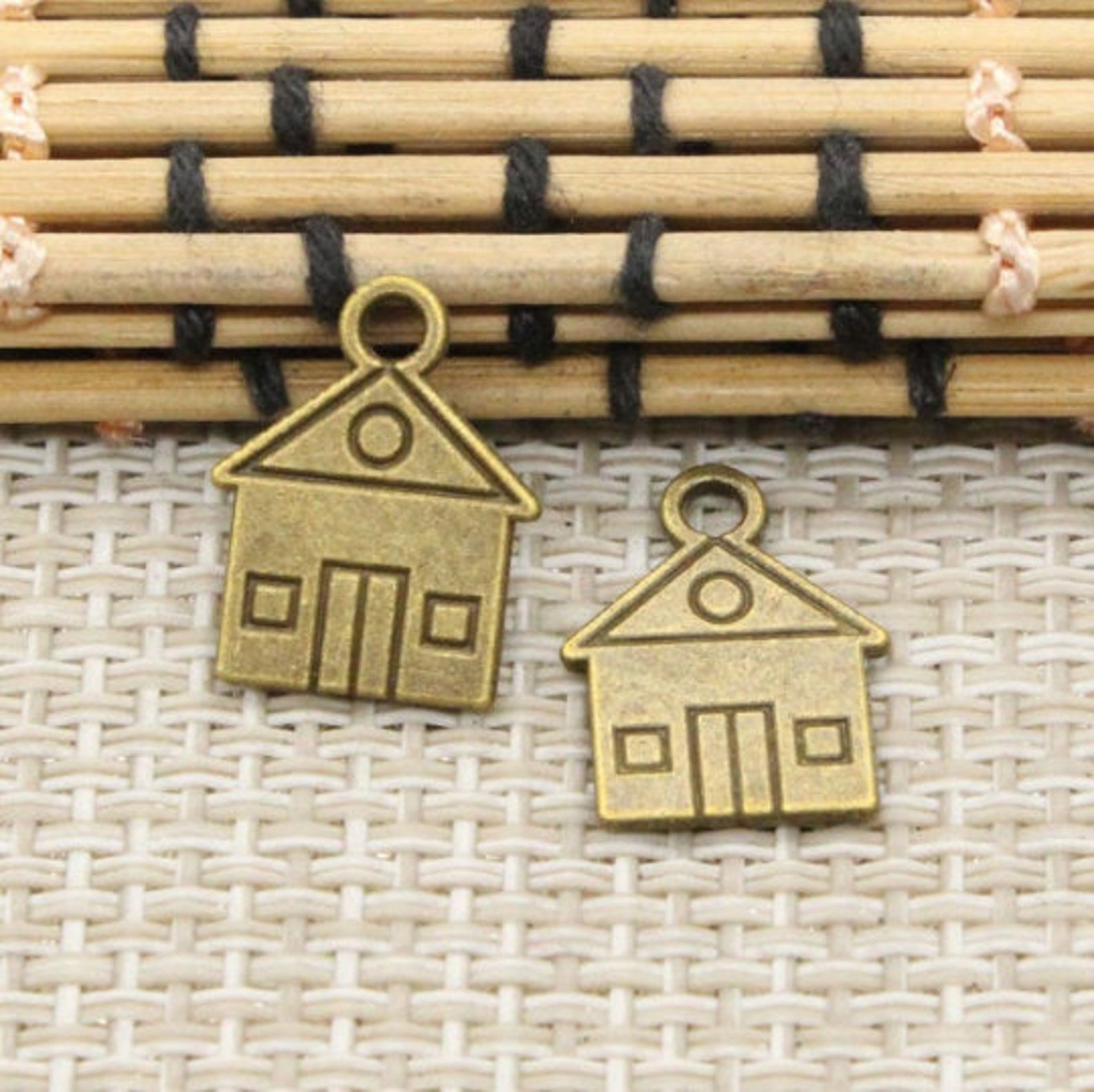 50pcs House Charms Pendant 16x12mm Antique Silver/antique Bronze ...