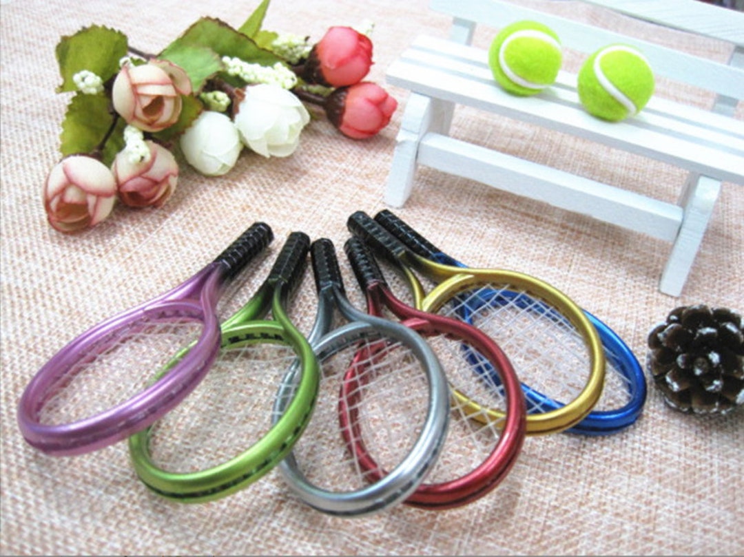 1 Set Mini Tennis Racket & Ball for Children Gift Miniature Garden ...