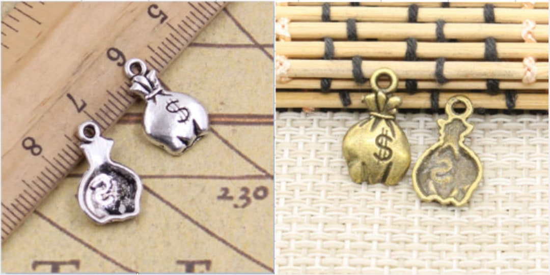 50pcs Money Bag Charms Pendant 19x11mm Antique Silver/antique Bronze ...