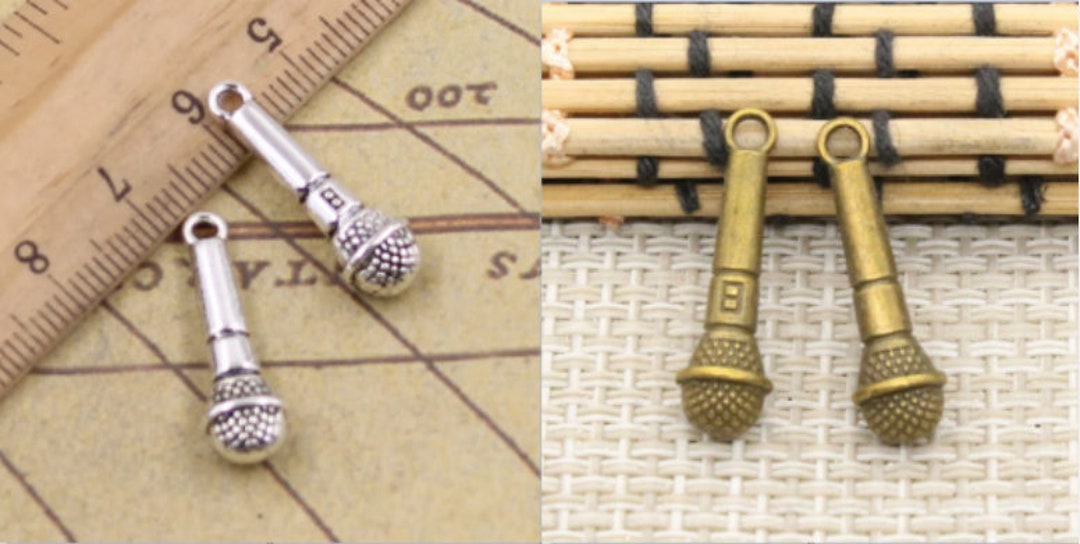 20pcs Microphone Charms Pendant 25x7mm Antique Silver/antique Bronze ...