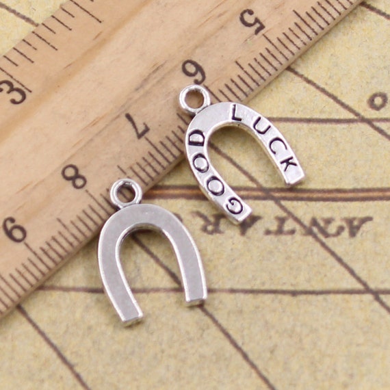 50pcs Horseshoe With Good Luck Charms Pendant 17x12mm Antique | Etsy