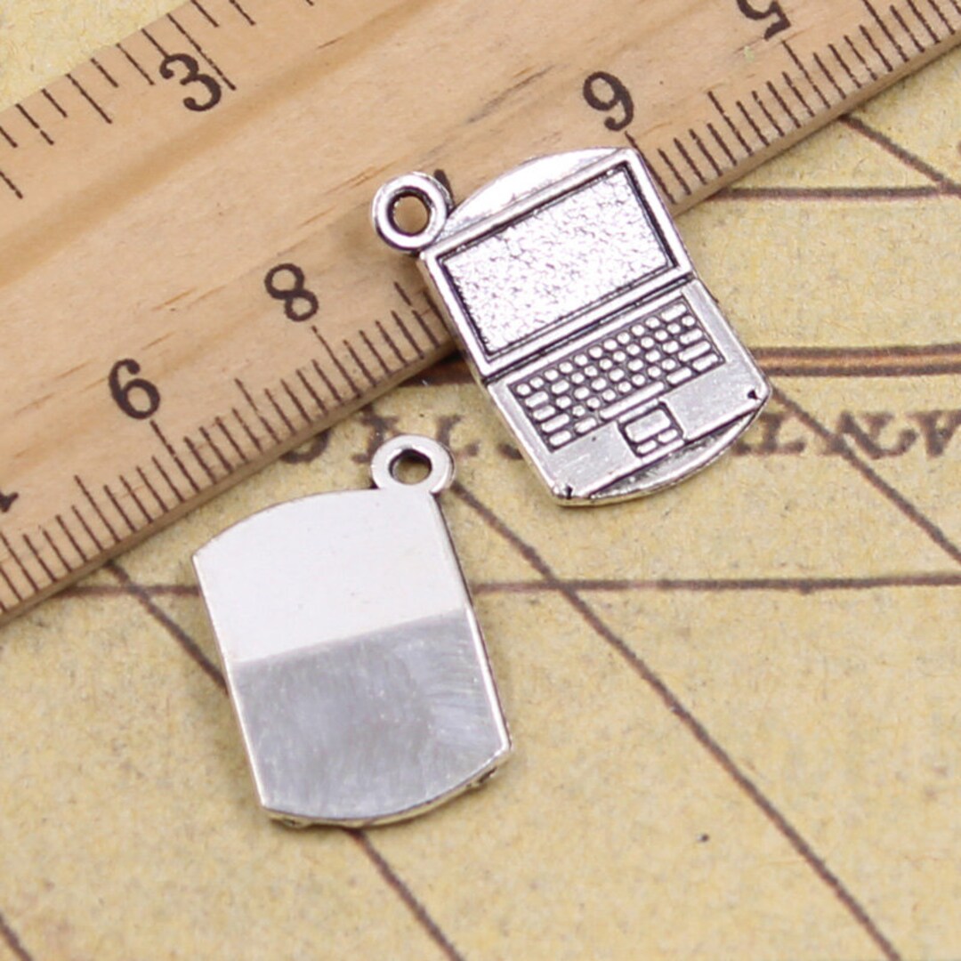 20PCS Laptop Charms Pendant 21x13mm Antique Silver Ornament Accessories ...