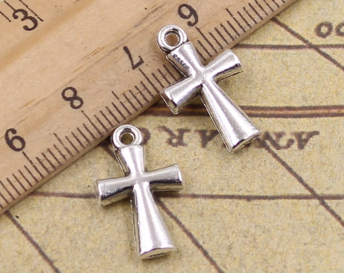 30pcs Cross Charms Pendant24x16mm Antique Silver DIY Jewelry Handmade ...
