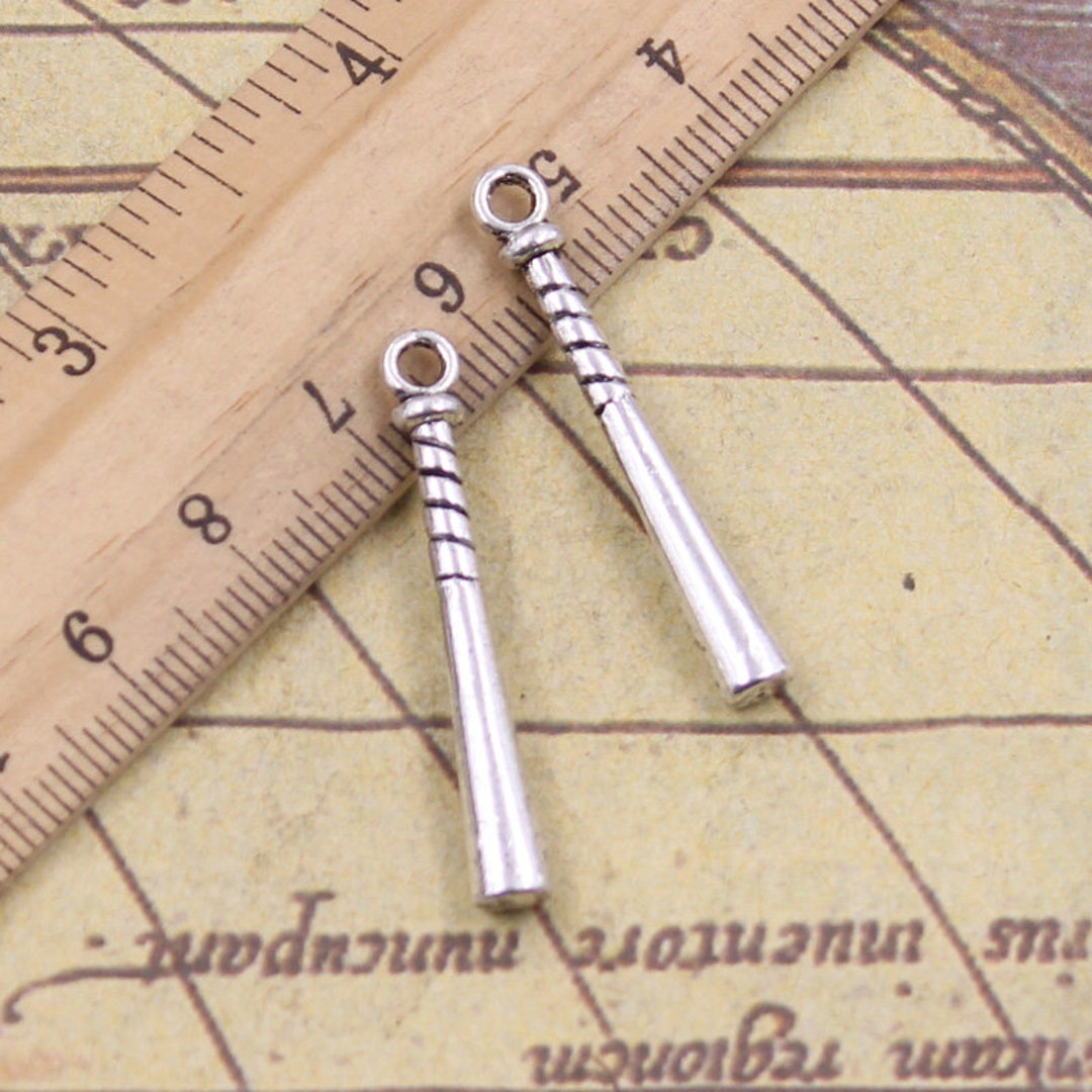 30pcs Baseball Bat Charms Pendant 35x5mm Antique Silver Accessories ...
