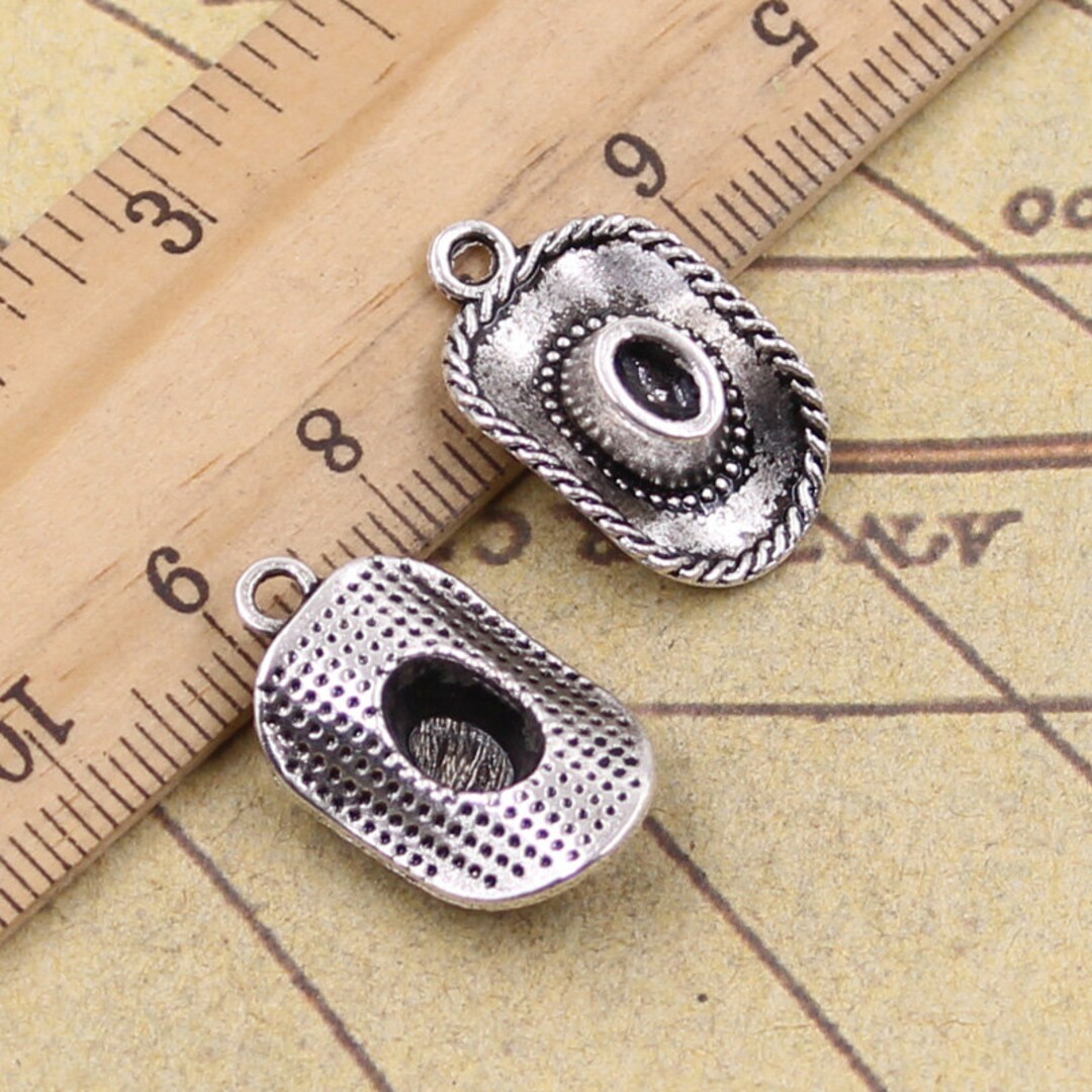 20pcs the Cowboy Hat Pendant Charms 23x13mm Antique Silver Jewelry ...