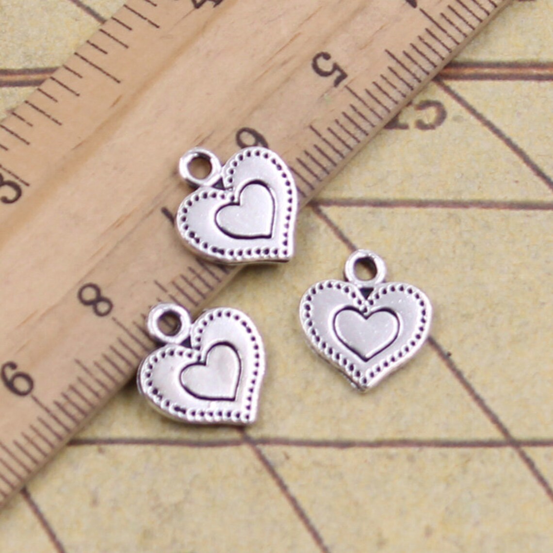 50pcs Love Hearts Charms Pendant 13x11mm Antique Silver - Etsy