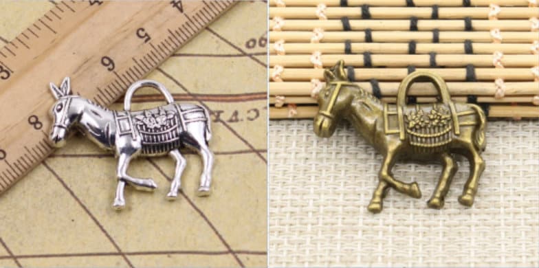 10pcs Donkey Charms Pendant 33x30mm Antique Silver/antique Bronze ...