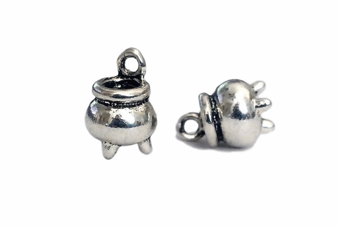 10pcs Witch's Cauldron Charms Cooking Pot Pendant 12 X 8mm Double Sided ...