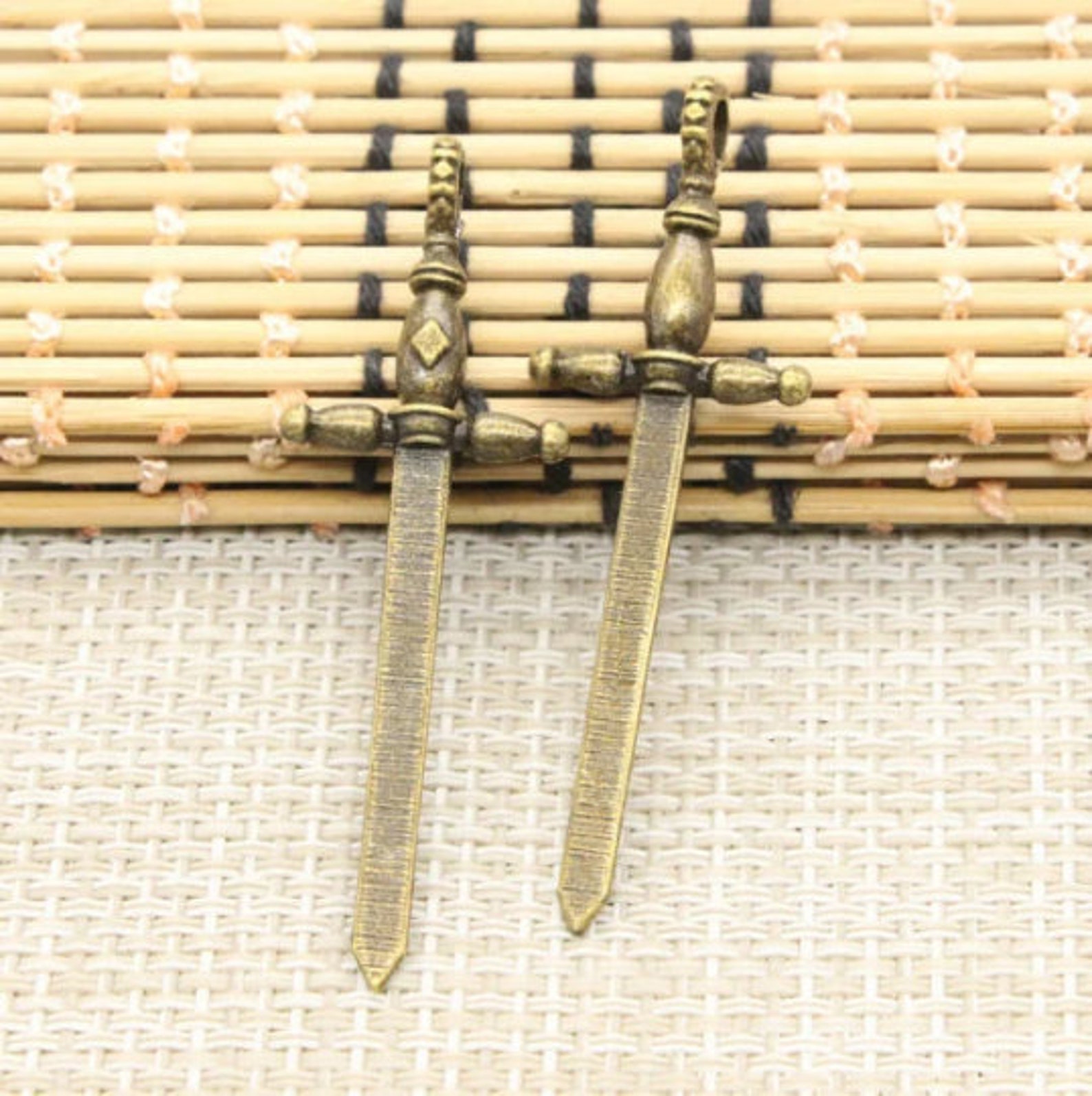 10pcs Swords Charms Pendant 59x19mm Antique Silver/antique | Etsy