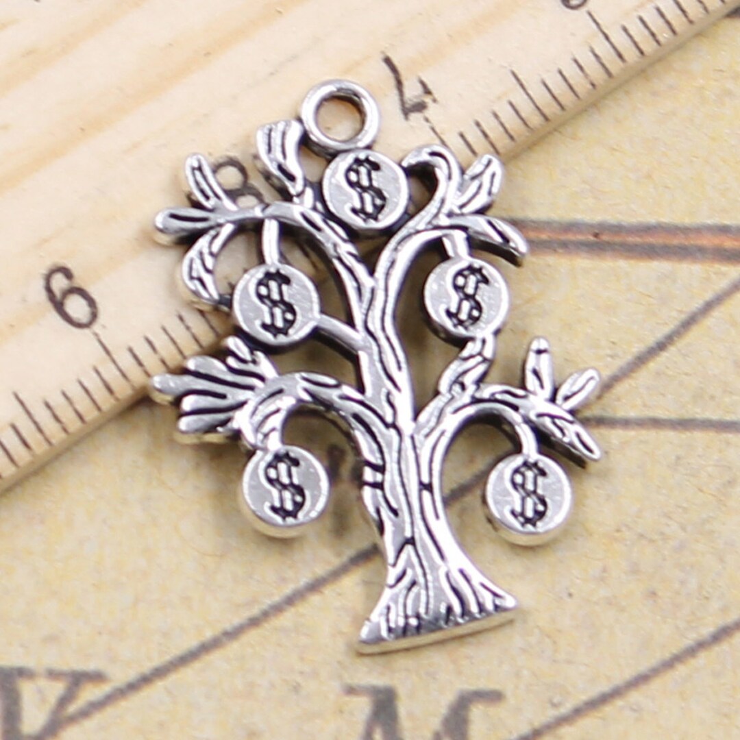 20pcs Money Tree Charms Pendant 29x21mm Antique Silver Ornament ...