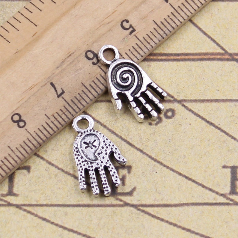 30pcs Lucky Hand Charms Pendant 18mm Antique Silver Ornament - Etsy