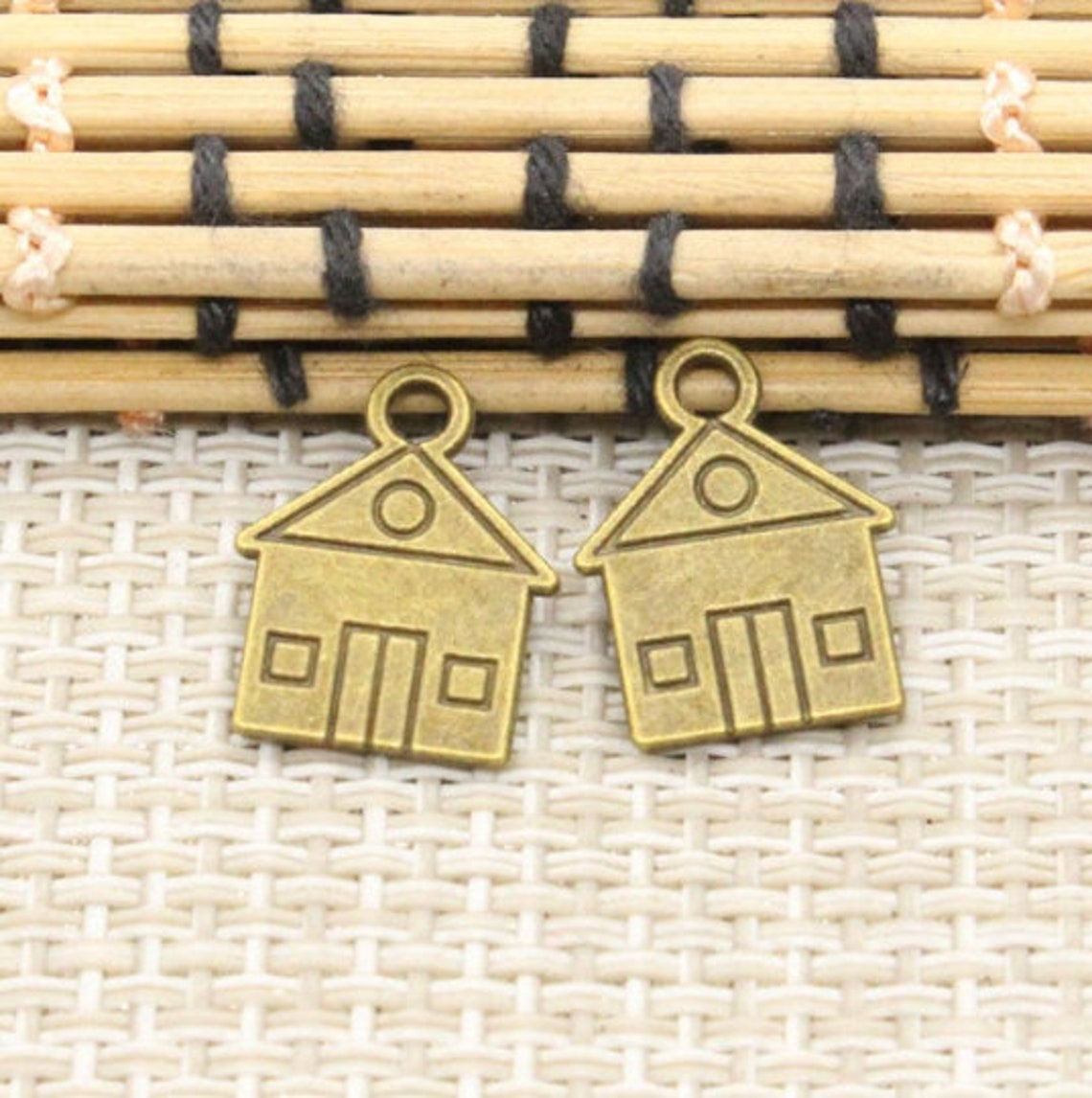 50pcs House Charms Pendant 16x12mm Antique Silver/antique Bronze ...