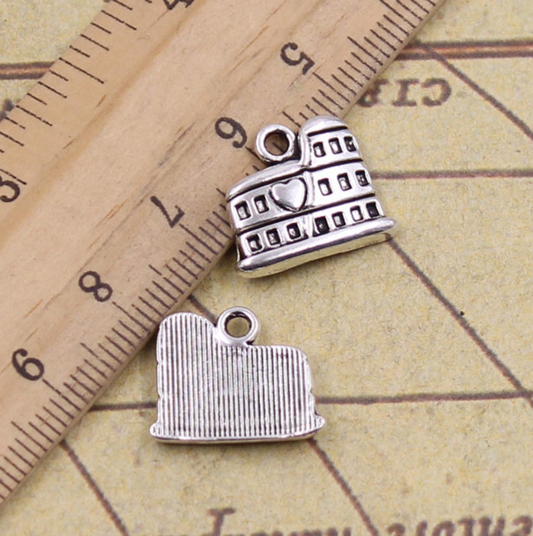 30pcs the Roman Colosseum Charms Pendant 16x13mm Antique Silver ...