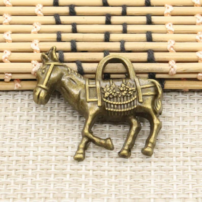 10pcs Donkey Charms Pendant 33x30mm Antique Silver/antique Bronze ...