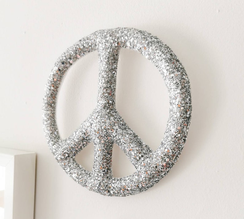 Glitter Peace Sign Wall Hanging - Etsy UK