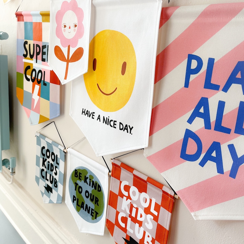 Cool Kids Club Patchwork Organic Cotton Banner | Playroom Decor - Etsy UK