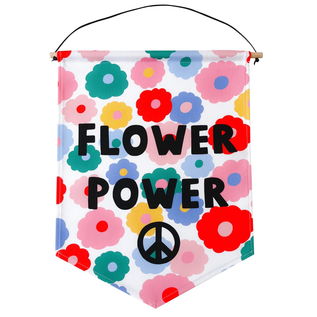 Flower Power Banner Bright Colours - Etsy