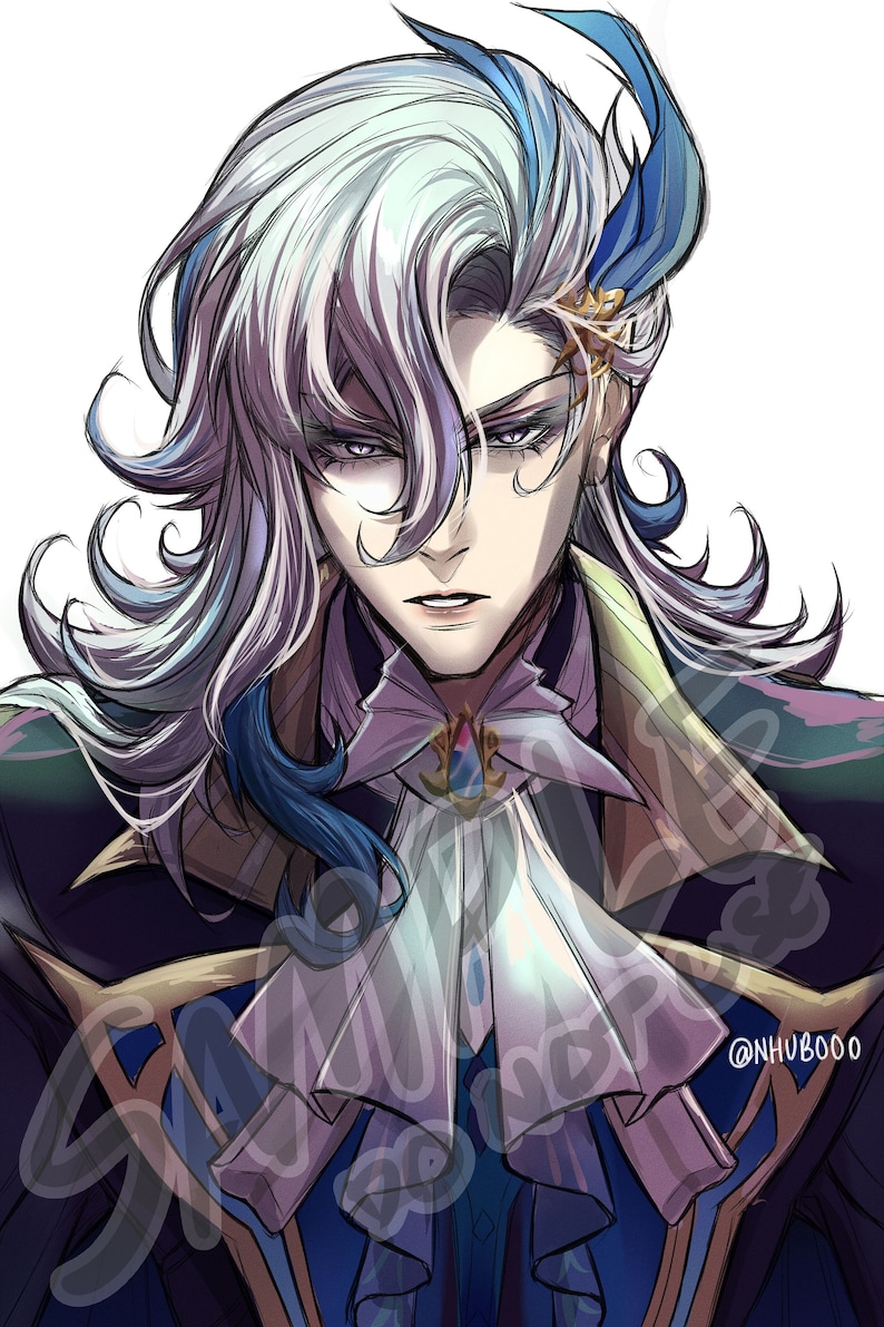 Neuvillette Wriothesley Fontaine Small/mini Prints - Etsy