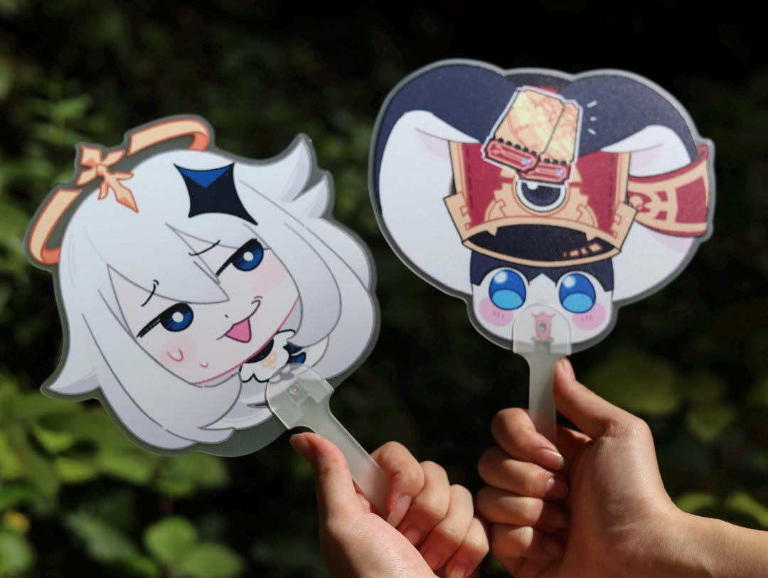 Hoyoverse Paimon/pompom Hand Fans - Etsy