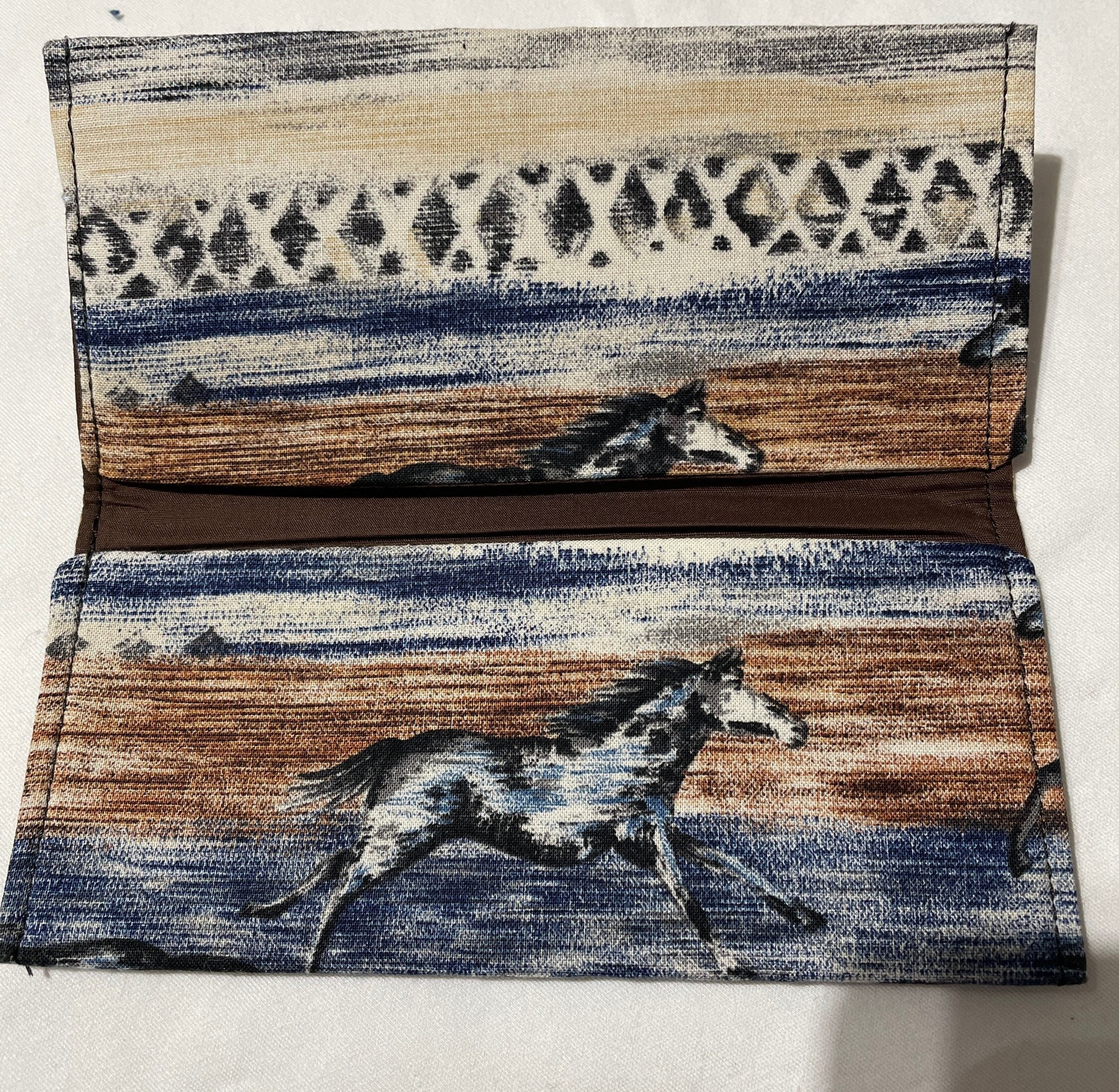 Horse Checkbook Cover Cowboy Note Holder Standard Size Register ...