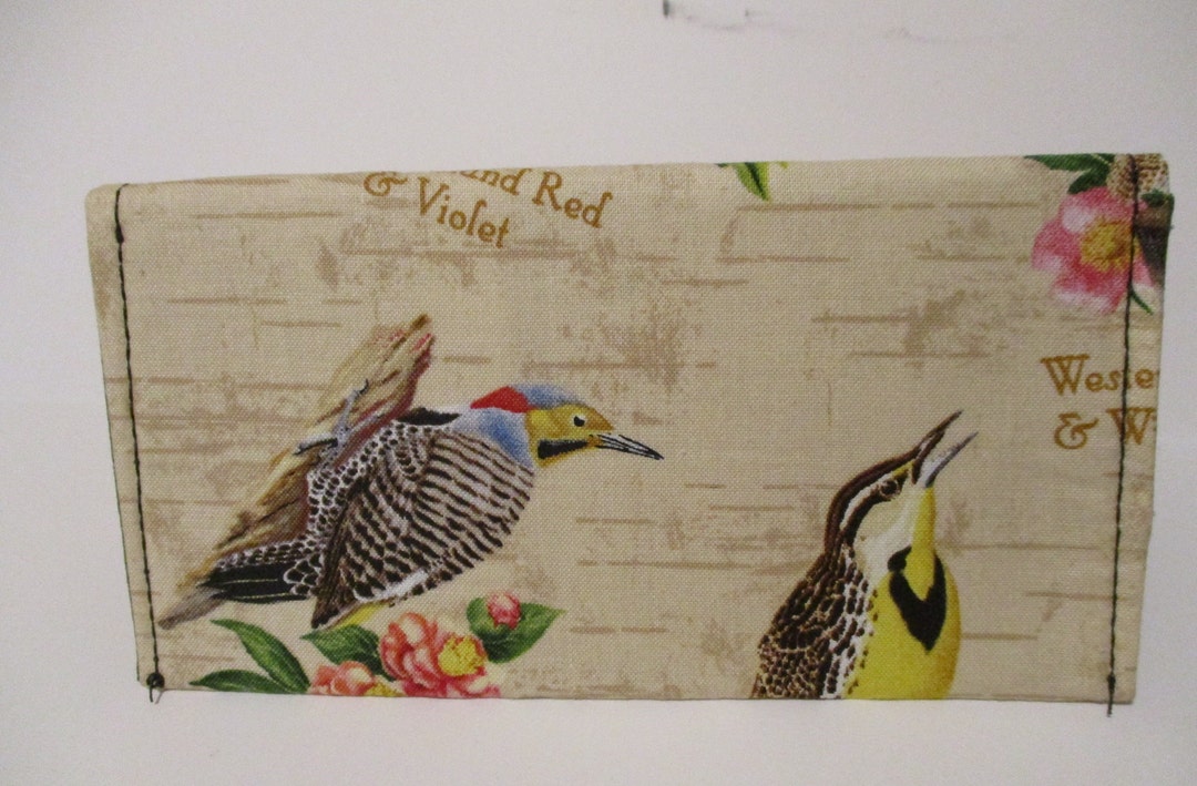 Check Book Cover Blue Bird Holder Note Coupon Holder Soft Cover ...