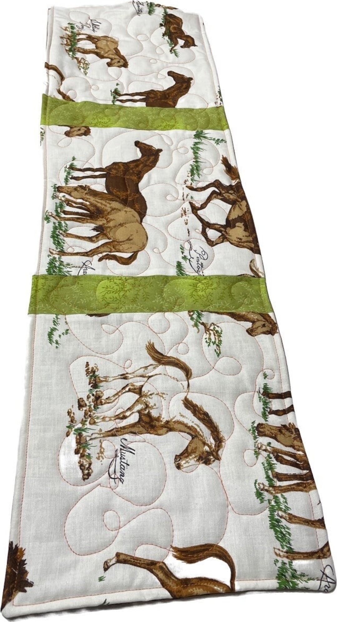 Horse Table Runner Reversible Rodeo Cowboy Western Home - Etsy