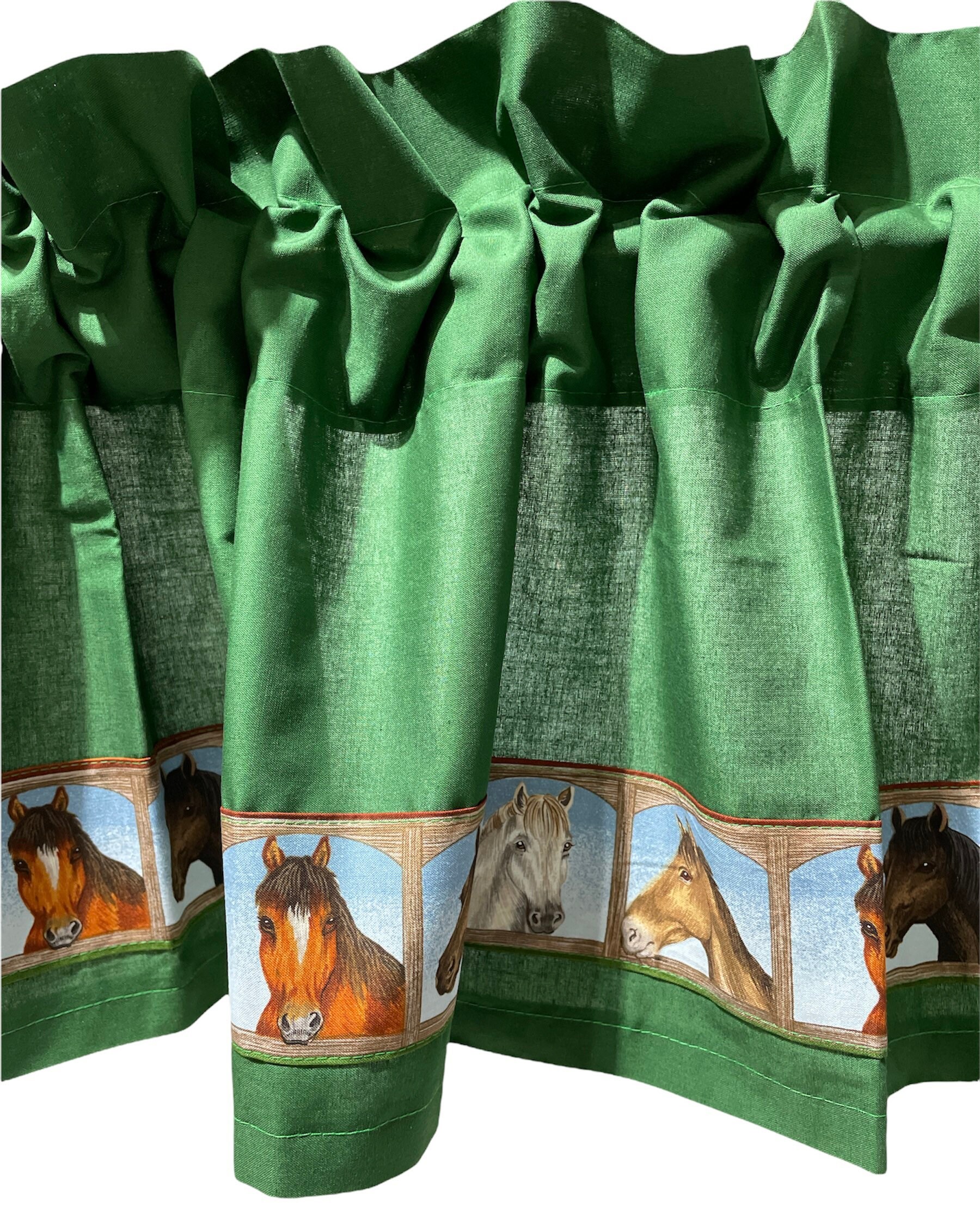 Horse Window Valance Western Topper Dark Green Country Home - Etsy