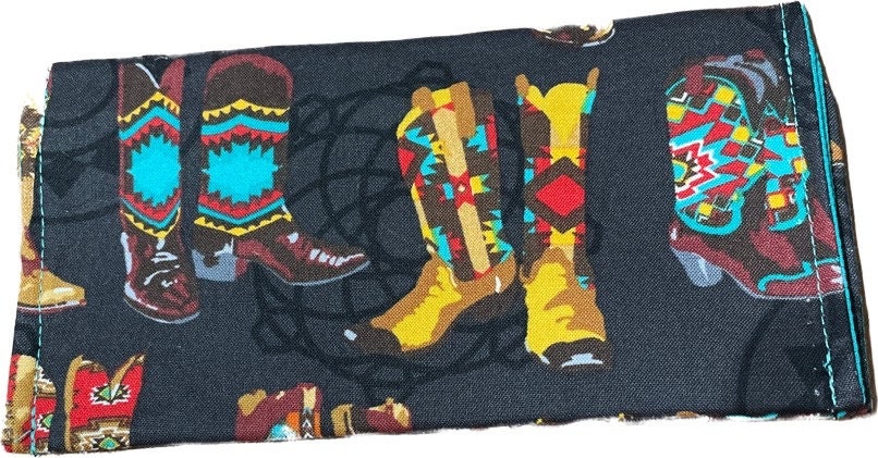 Check Book Cover Horses Cowboy Boots 3.5x7 Handmade - Etsy