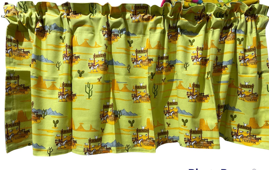 Cowboy Window Valance: Western Horse Trailer Decor (15"x42") - Etsy