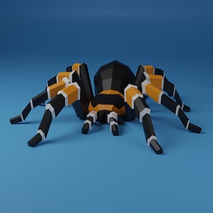 Tarantula Halloween Spider Papercraft + XL Version - DIY Patterns for ...
