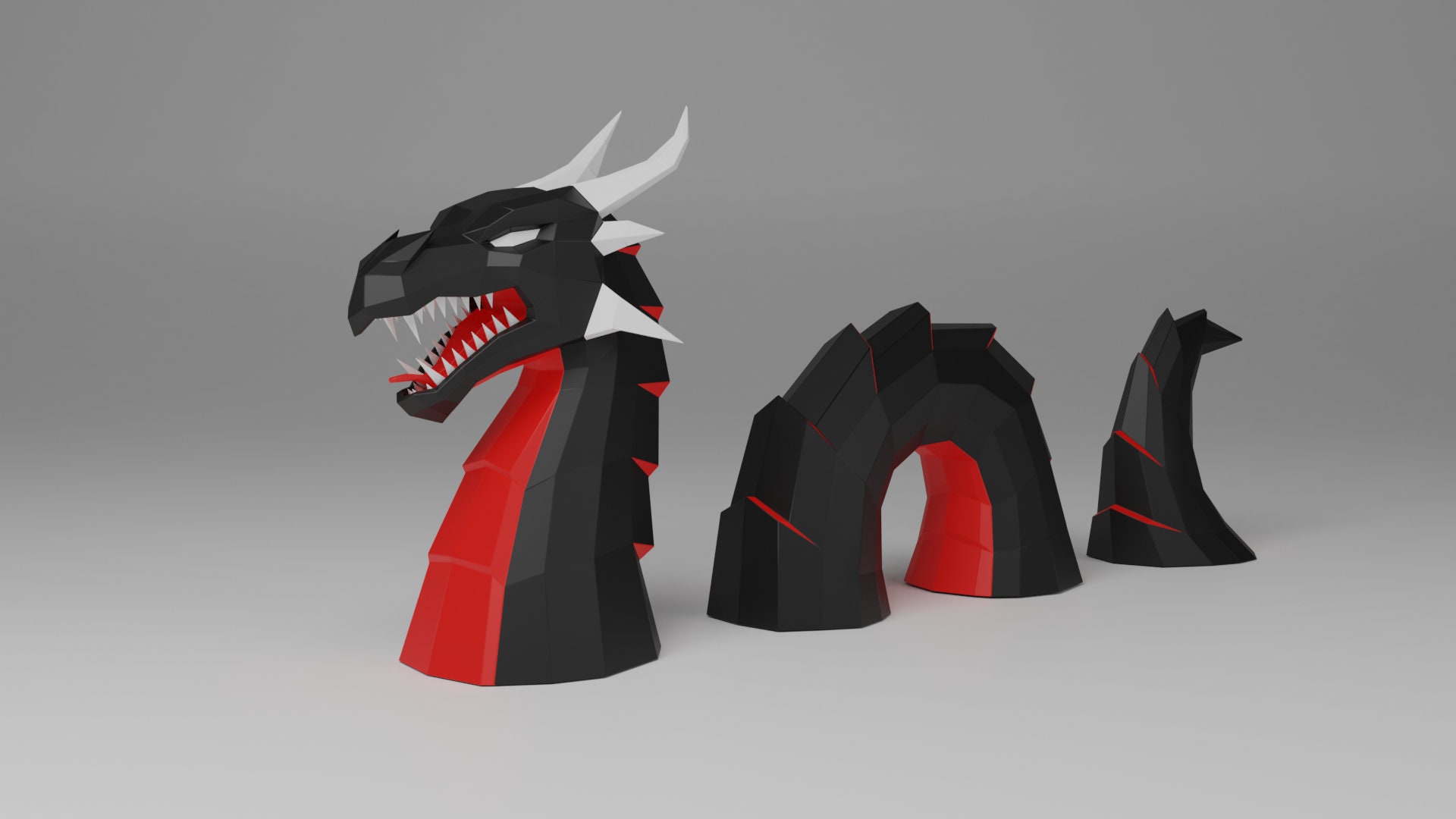 Water Dragon Papercraft 3 Sizes Sea Serpent Sculpture Low - Etsy