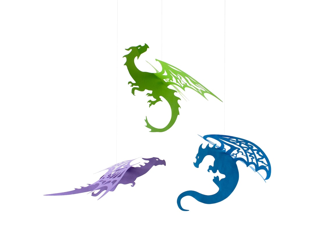 Hanging Paper Dragon Set - DIY Templates - 3 Patterns - Digital Files ...