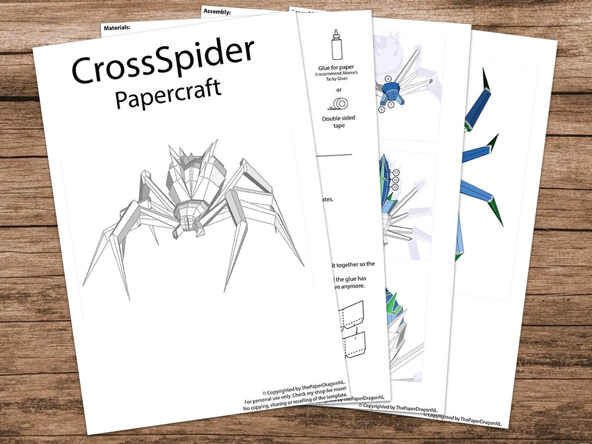 Kruisspin Spin Halloween Papercraft XL versie DIY patronen - Etsy Nederland