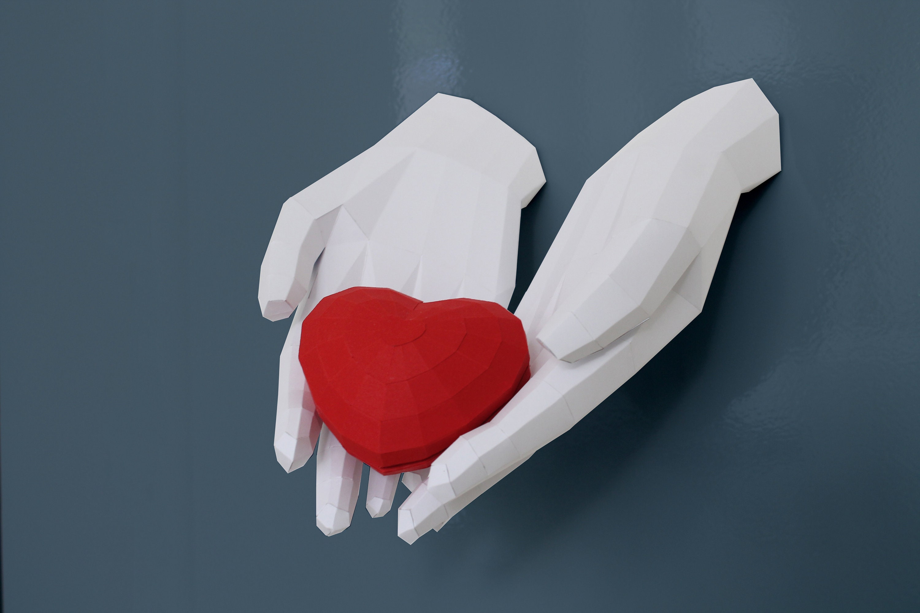 Papercraft hands with heart box pdf patterns Digital files | Etsy