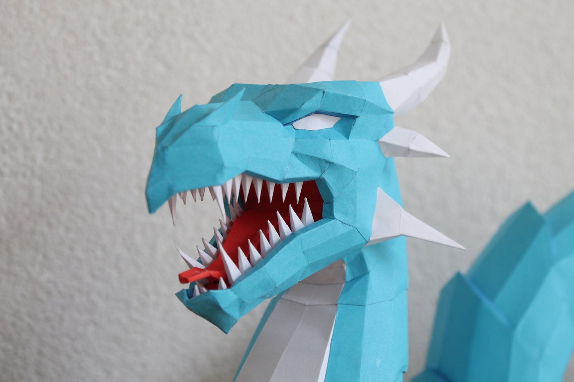 Water Dragon Papercraft 3 Sizes Sea Serpent Sculpture Low - Etsy
