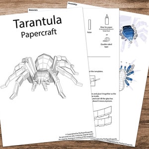 Tarantula Halloween Spider Papercraft + XL Version - DIY Patterns for ...