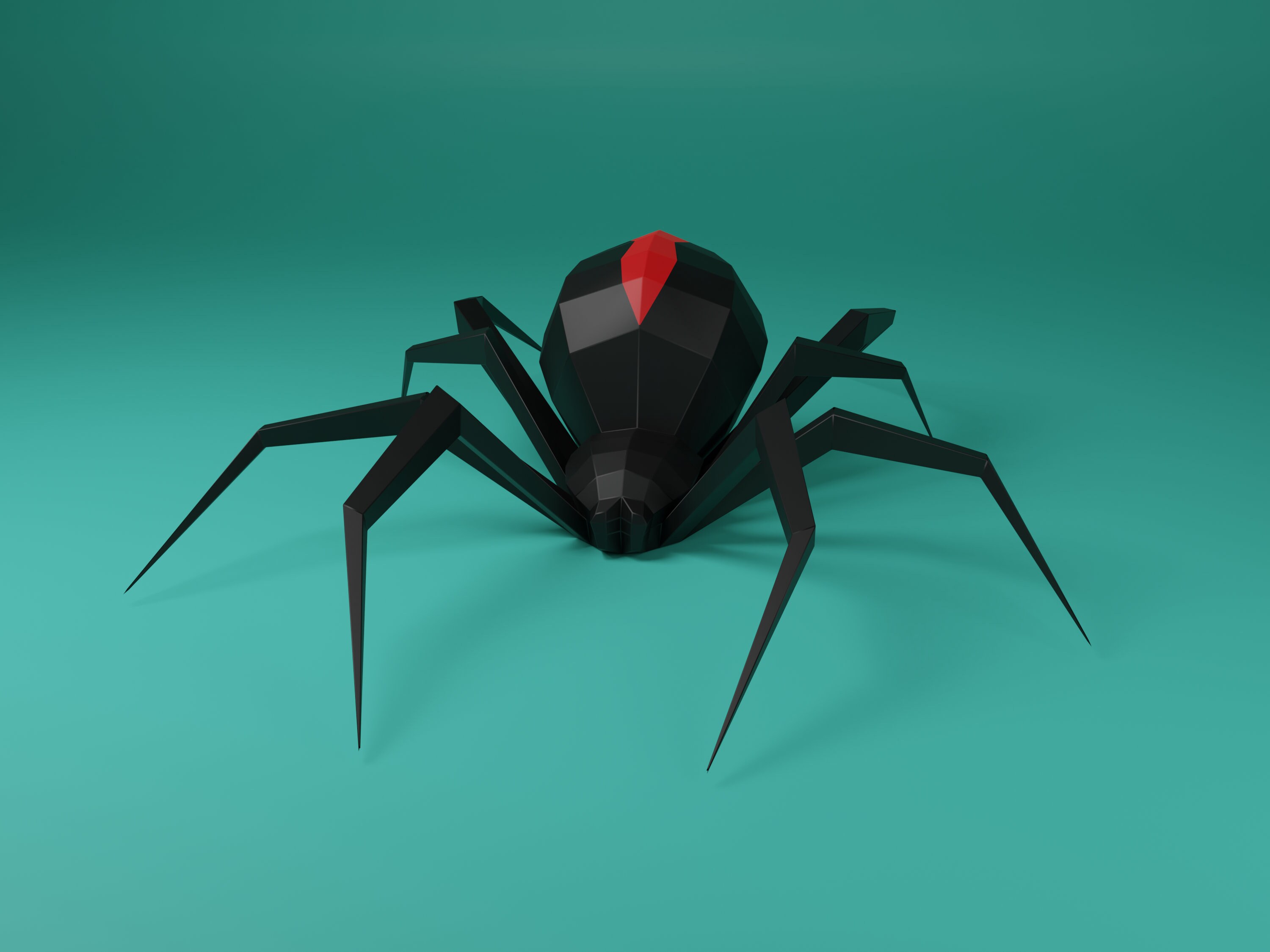 Black Widow Spider Halloween Papercraft + XL Version - DIY Patterns for ...