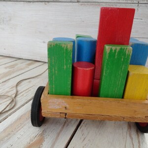 Heros Wooden Wagon & Blocks Pull-along Wagon Wooden Blocks Fairy Tale ...