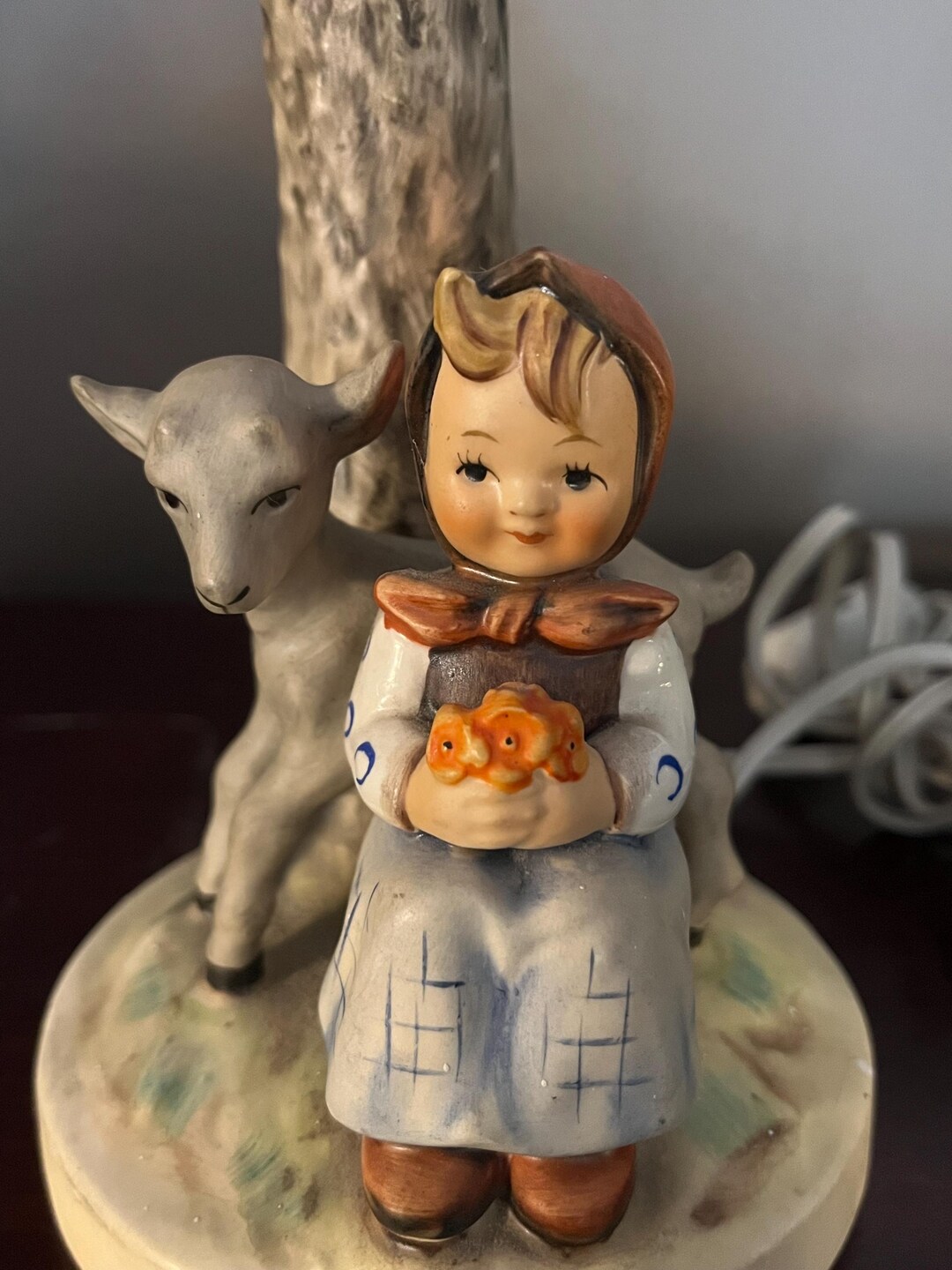 Vintage Hummel Lamp Goebel Girl With Flowers - Etsy