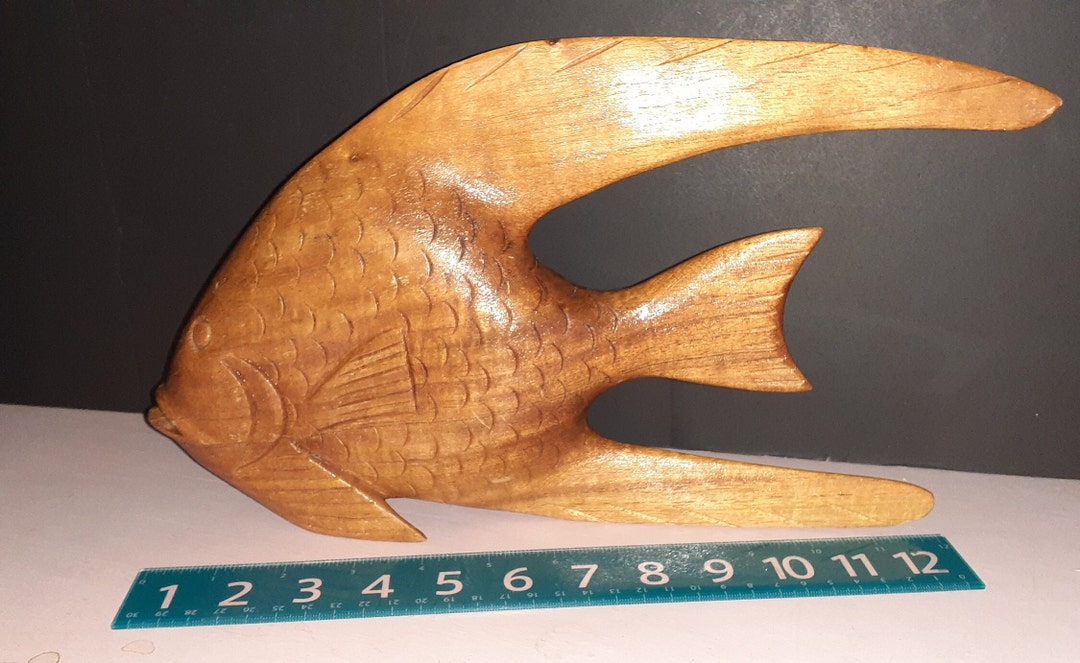 Large Hand Carved Fish - Etsy