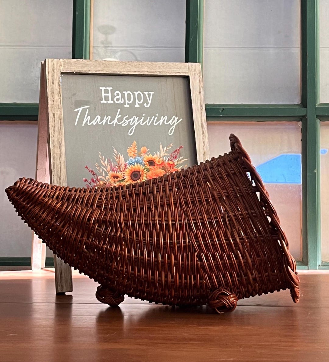 Wicker Cornucopia Table or Wall Decoration Horn of Plenty - Etsy