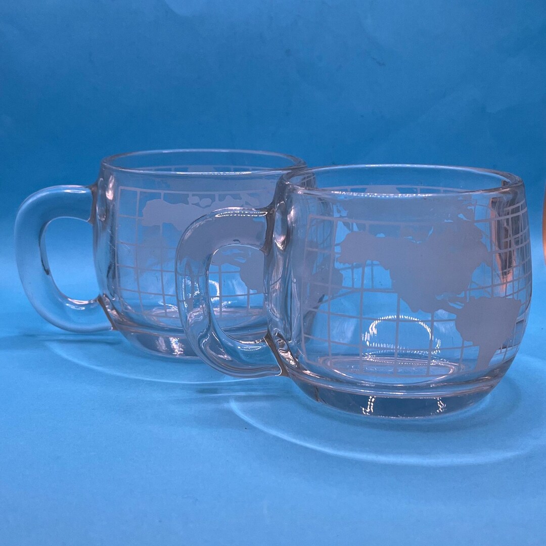 Two Vintage Nescafé World Mugs Globe - Etsy