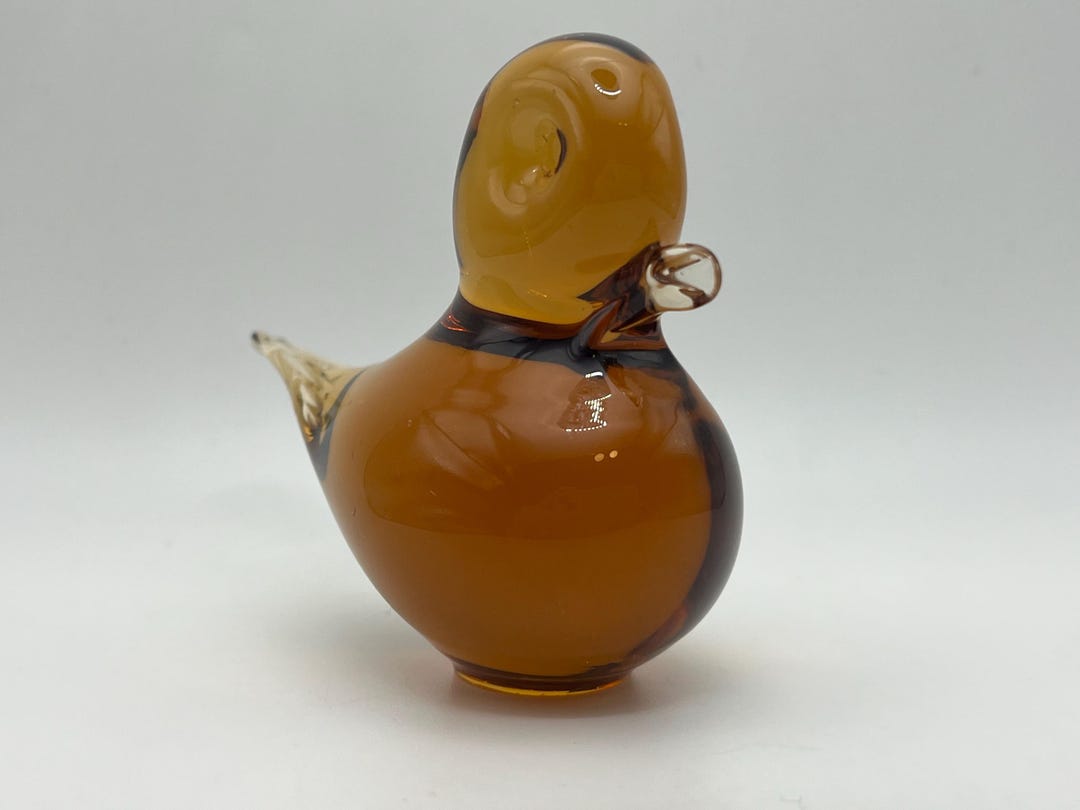 Amber Glass Bird Figurine - Etsy