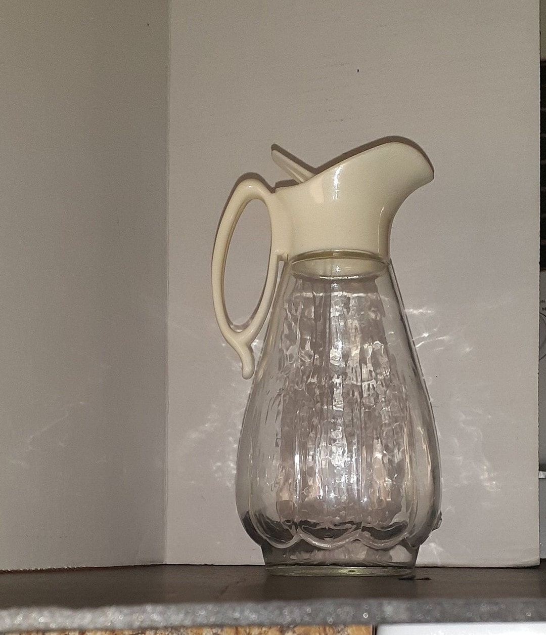 Vintage Clear Glass Syrup Jug - Etsy